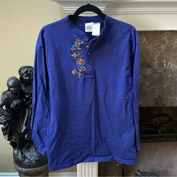 Disney | Shirts | Vintage The Disney Store Henley Embroidered Goofy ...